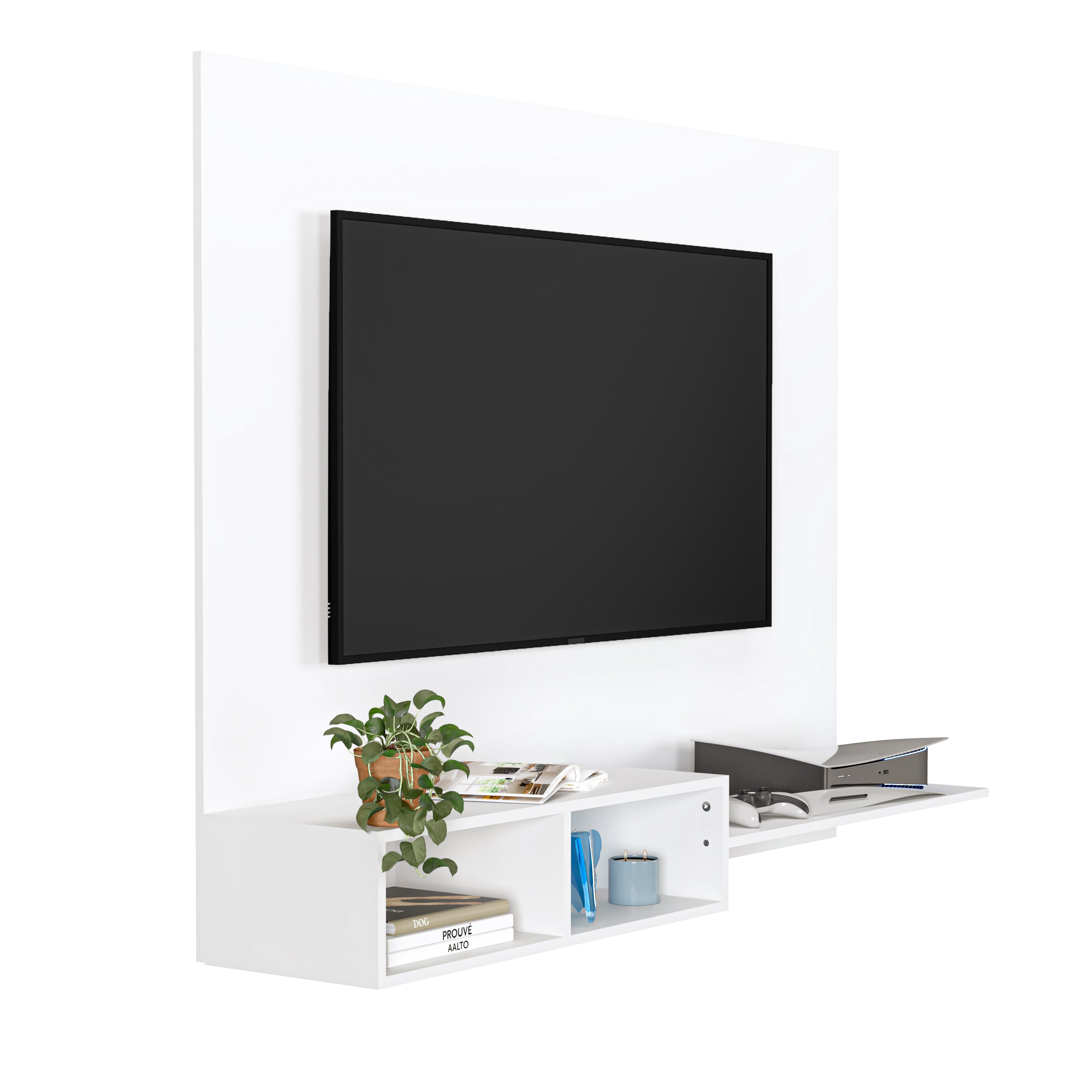Mueble De Tv Panel Panorama Blanco – MORU MUEBLES